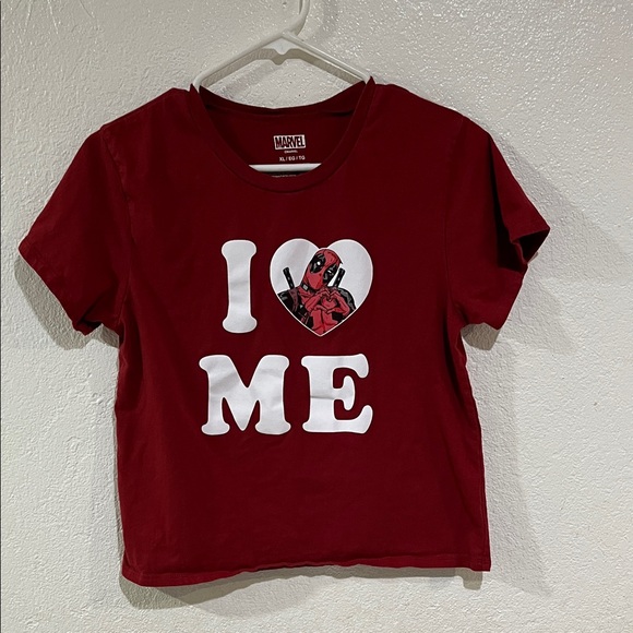 Marvel | Tops | Marvel Burgundy I Heart Me Crop Top | Poshmark